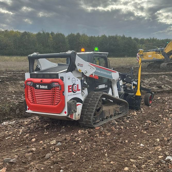 One of UK's first GPS Control Grading Bobcats - ECL Civil Engineering